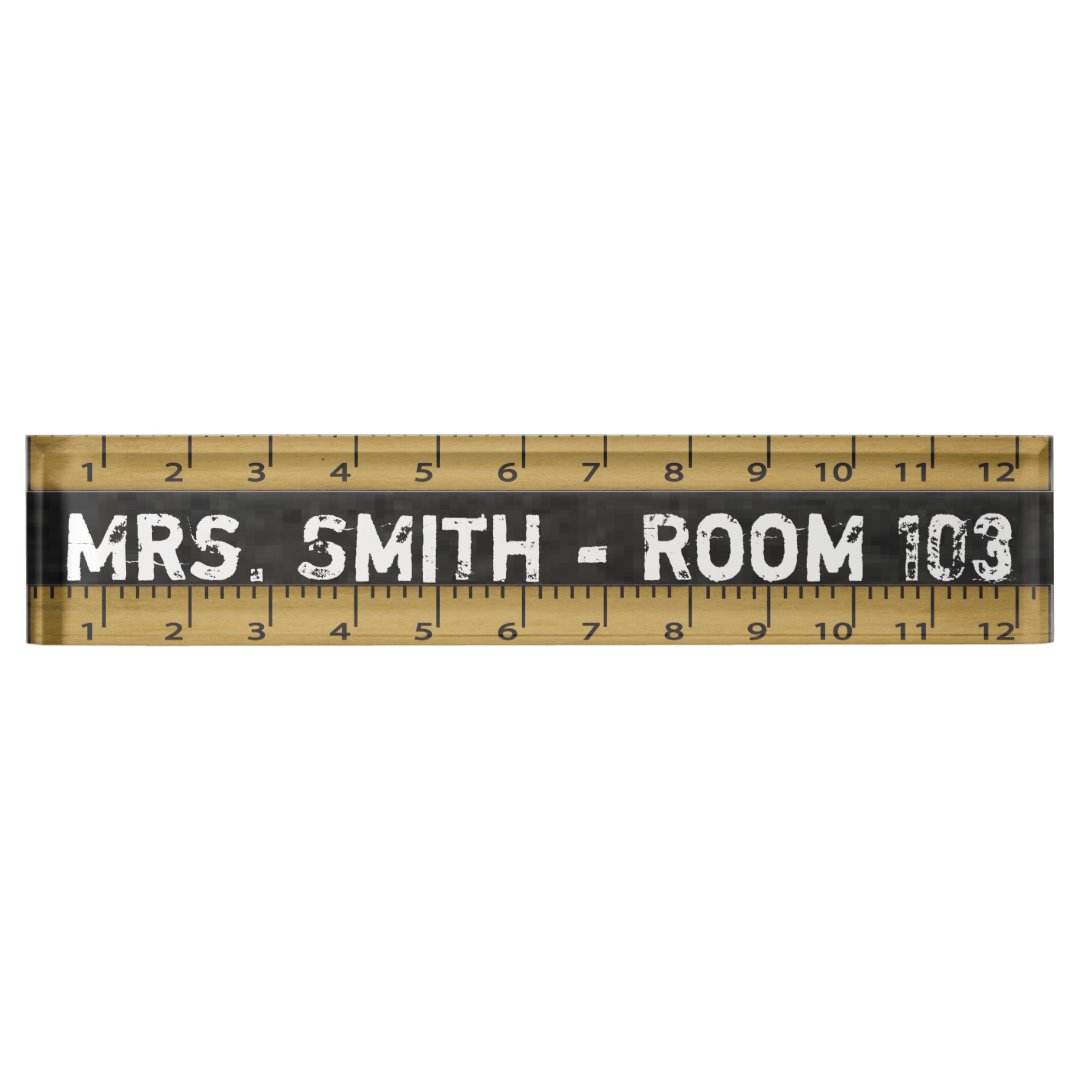 Vintage School Ruler | Teachers Nameplate | Zazzle