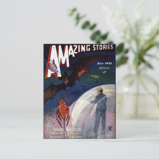Vintage Sci Fi book cover art Inner World 1935 Postcard | Zazzle