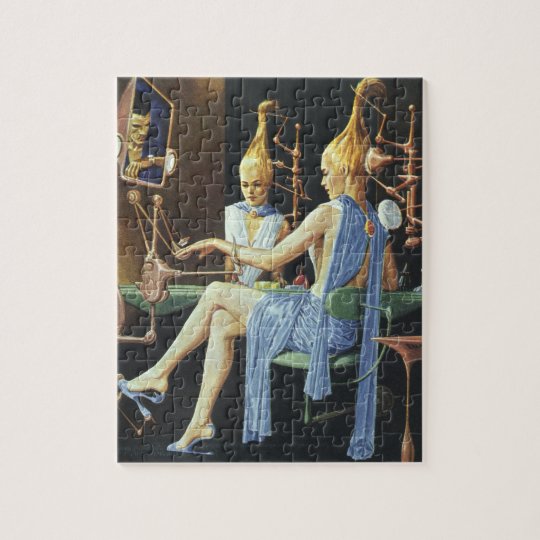 Vintage Science Fiction Beauty Salon Spa Manicures Jigsaw Puzzle ...