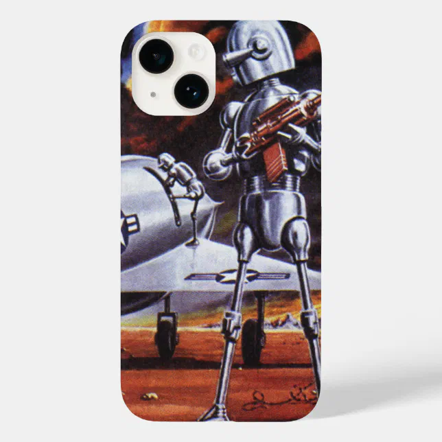 Vintage Science Fiction Military Robot Soldiers Case-Mate iPhone Case ...