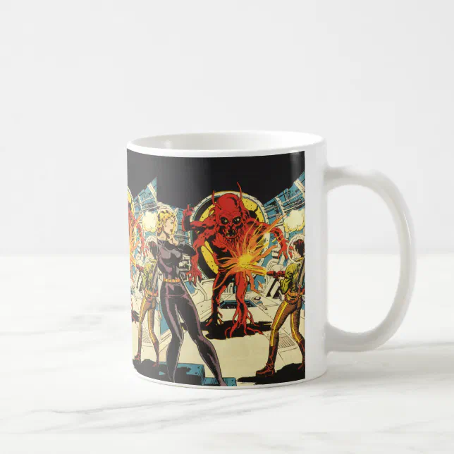 Vintage Science Fiction, Sci Fi Alien Attacking Coffee Mug | Zazzle