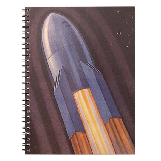 Vintage Science Fiction Space Ship Rockets Notebook | Zazzle.com