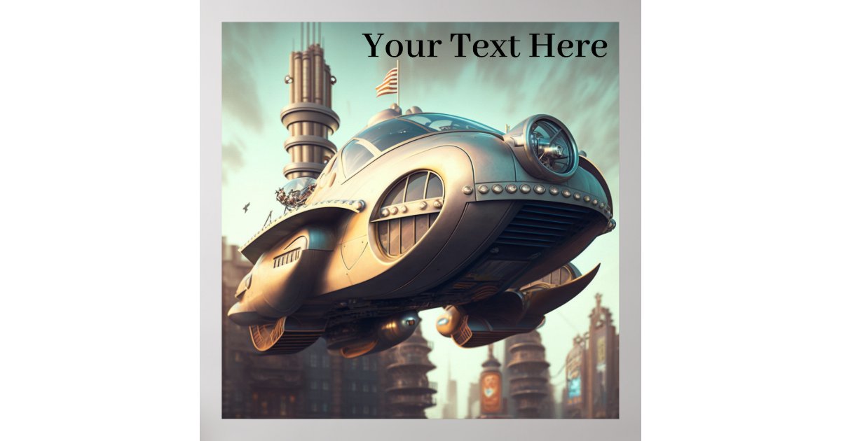Vintage Science Fiction Spectacular Flying Cars of Poster | Zazzle