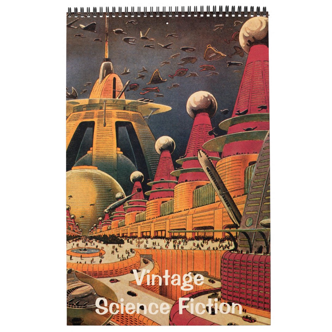 Vintage SciFi Illustrations, Retro Science Fiction Calendar | Zazzle