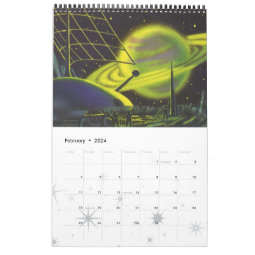 Vintage SciFi Illustrations, Retro Science Fiction Calendar | Zazzle