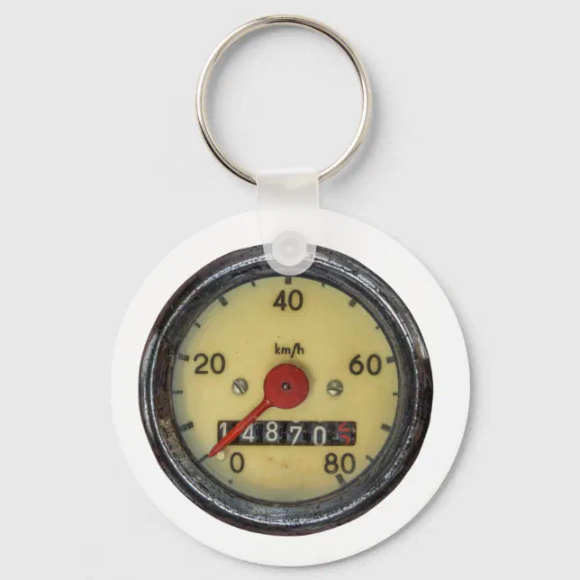 Vintage Scooter Speedometer Keychain | Zazzle