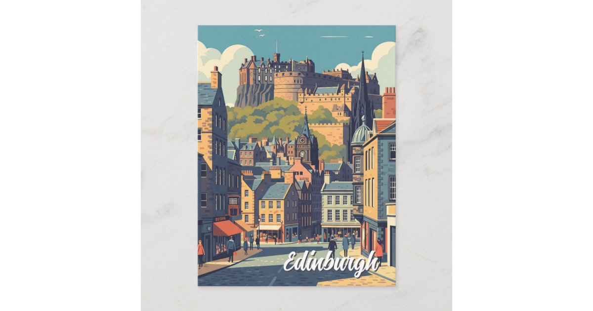Vintage Scotland Edinburgh Castle Travel Postcard | Zazzle