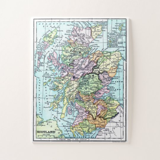 Vintage Scotland Map Jigsaw Puzzle | Zazzle.com