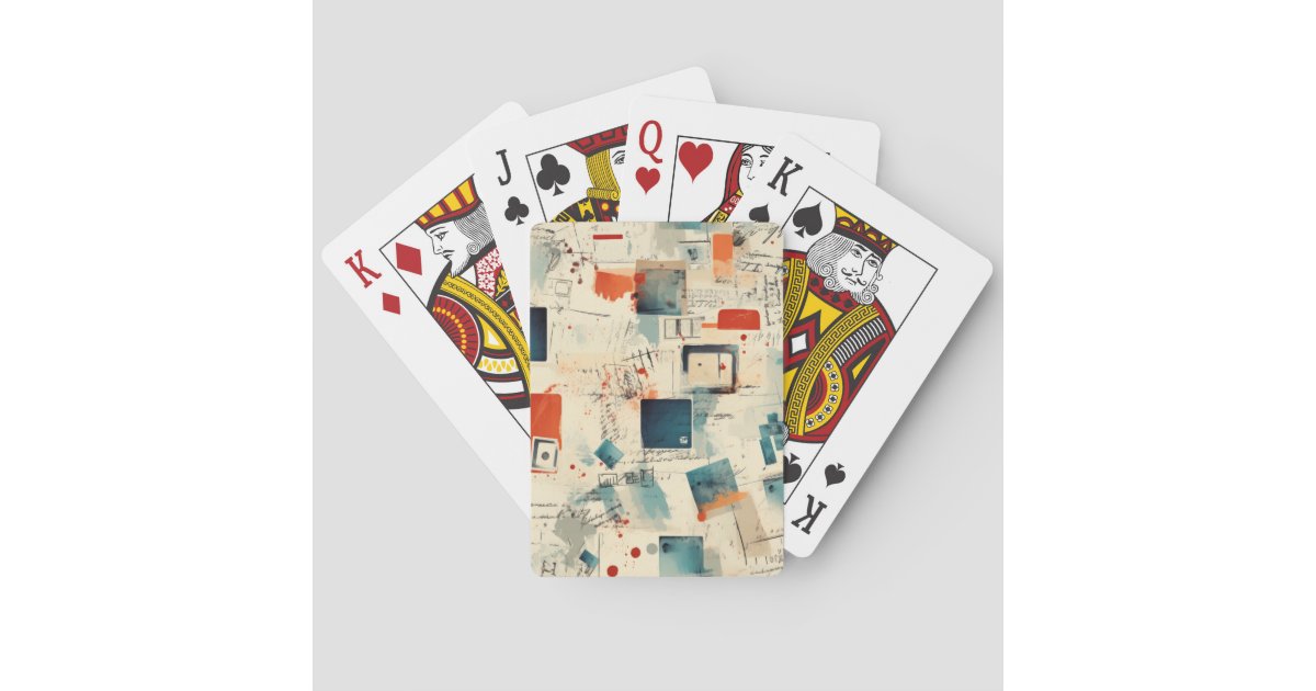 Vintage Scrapbook Pattern (3) Poker Cards | Zazzle