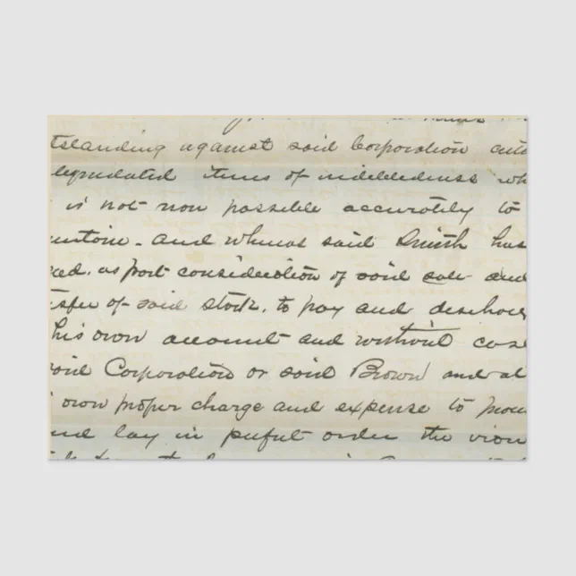 Vintage Script Handwriting Letter Tissue Paper | Zazzle