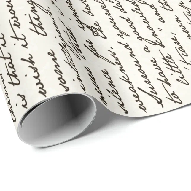 Vintage Script Handwriting Specialty Gift Wrap | Zazzle