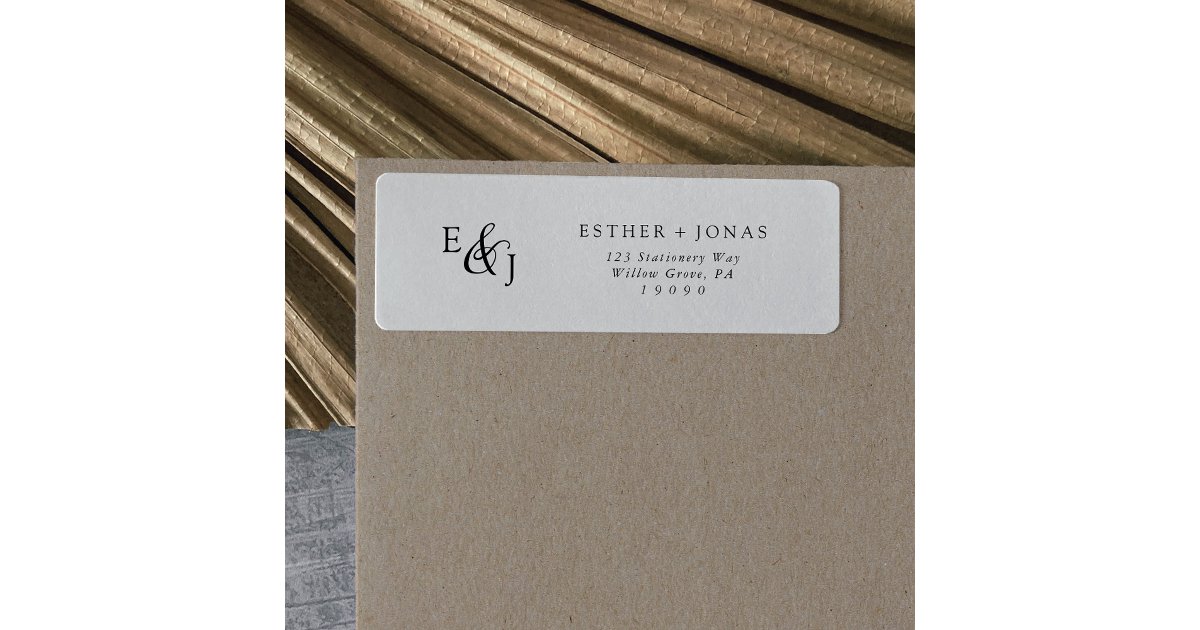 Vintage Script Monogram Return Address Label | Zazzle