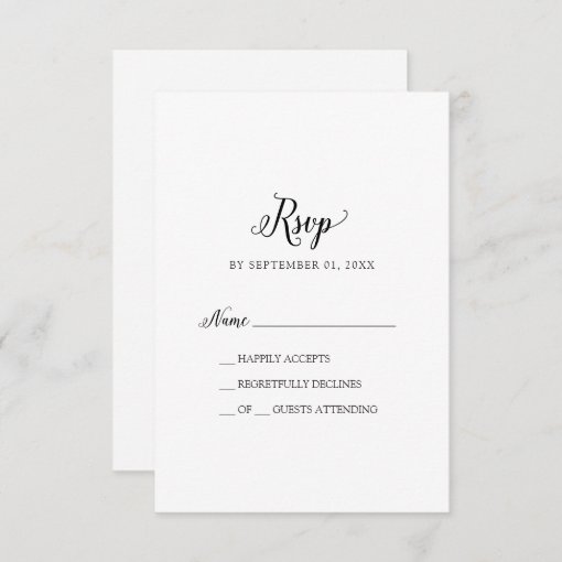 Vintage Script Simple RSVP Card | Zazzle