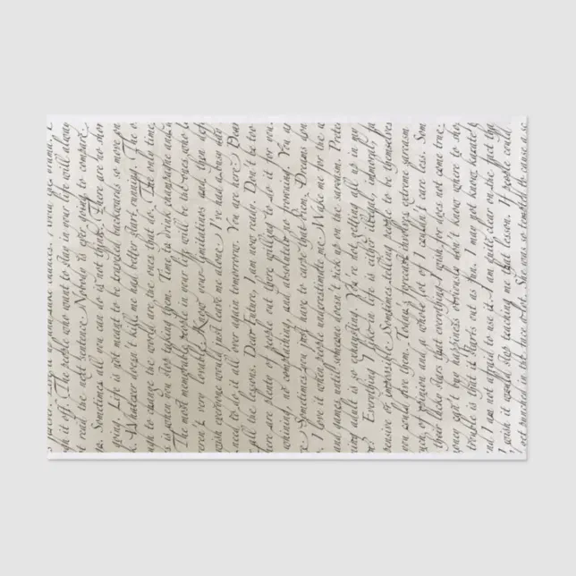 Vintage Script Text Art Tissue Paper | Zazzle