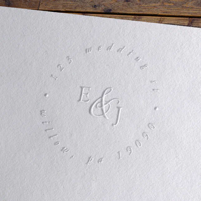 Vintage Script Wedding Circular Address Embosser | Zazzle