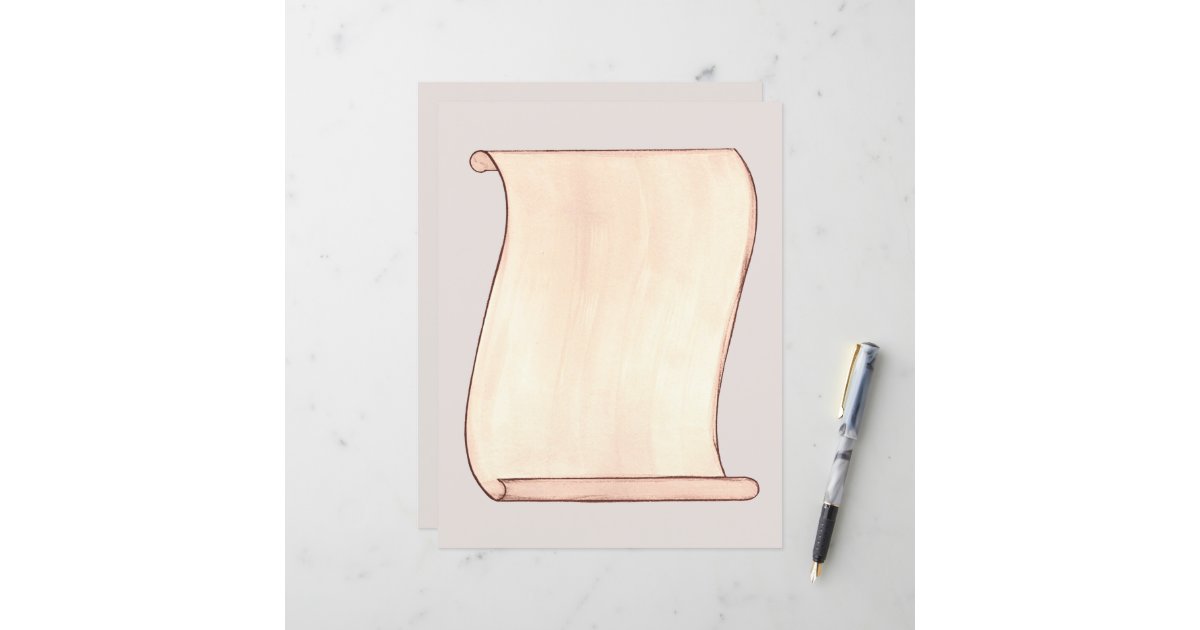 Vintage Scroll Scrapbook Journal Paper | Zazzle