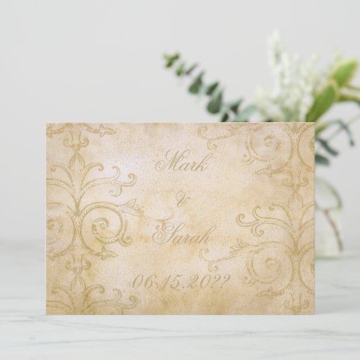 Vintage Scrolls Invitation | Zazzle
