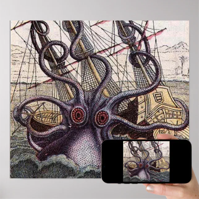 Vintage Sea Monster Print | Zazzle