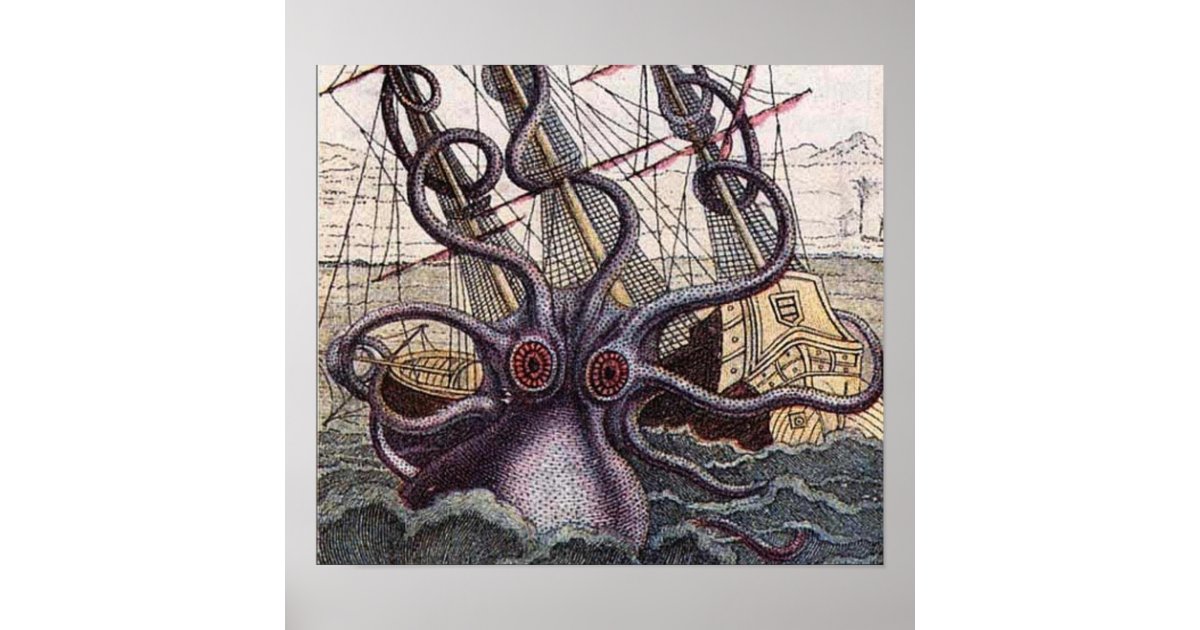 Vintage Sea Monster Print | Zazzle
