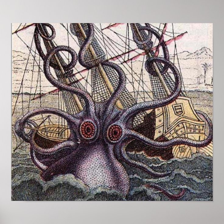 Vintage Sea Monster Print | Zazzle