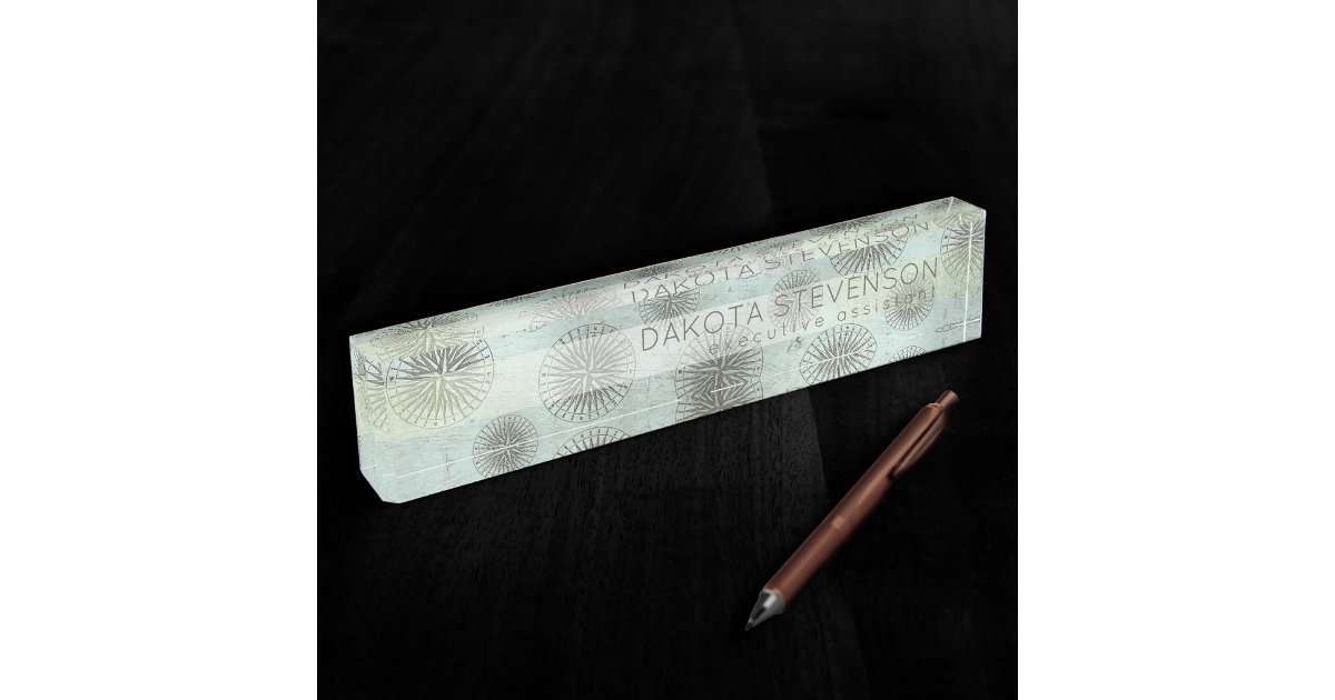 Vintage Sea Shanty | Steampunk Compass Ephemera Desk Name Plate | Zazzle