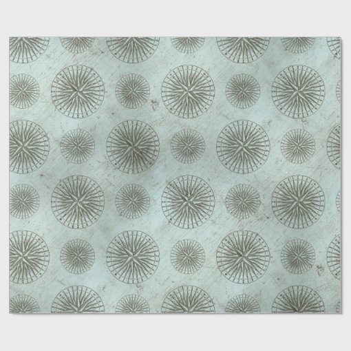 Vintage Sea Shanty | Steampunk Compass Ephemera Wrapping Paper | Zazzle
