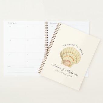 Vintage Seashell Wedding Planner | Zazzle