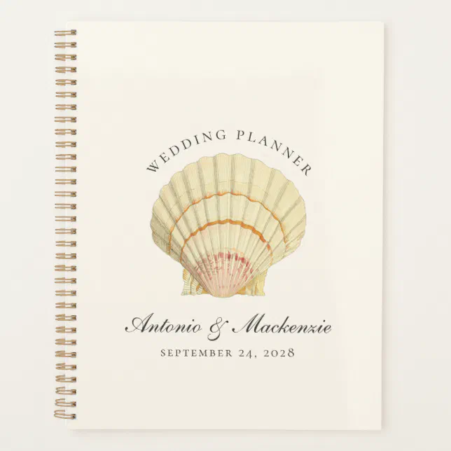 Vintage Seashell Wedding Planner | Zazzle