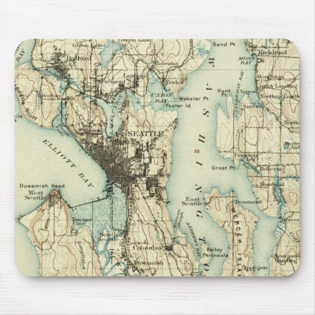 Vintage Seattle Map Mouse Pad | Zazzle