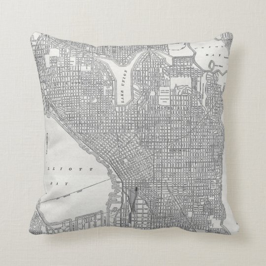 Vintage Seattle Map Throw Pillow | Zazzle.com