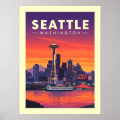 Vintage Seattle Washington Poster | Zazzle
