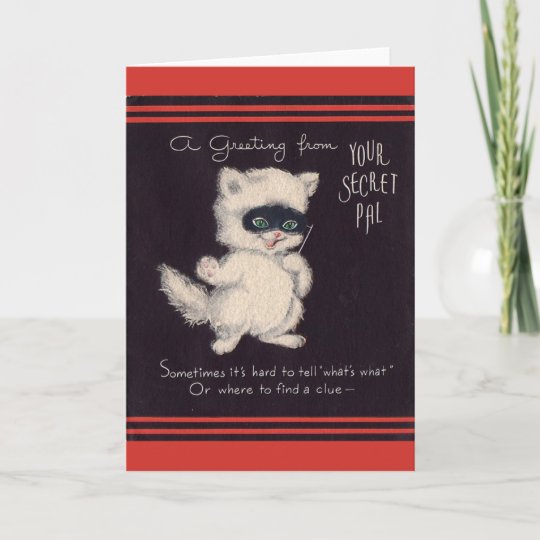 Vintage Secret Pal Greeting Card | Zazzle.com
