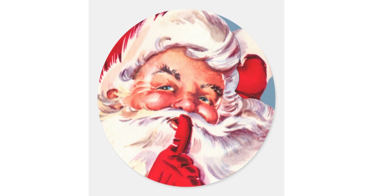Vintage Secret Santa Christmas Sticker | Zazzle