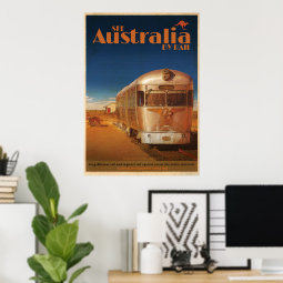 Vintage See Australia By Rail Travel Poster | Zazzle