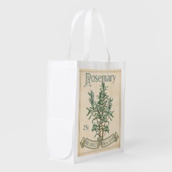 Vintage Seed Packet, Rosemary, grocery bag | Zazzle