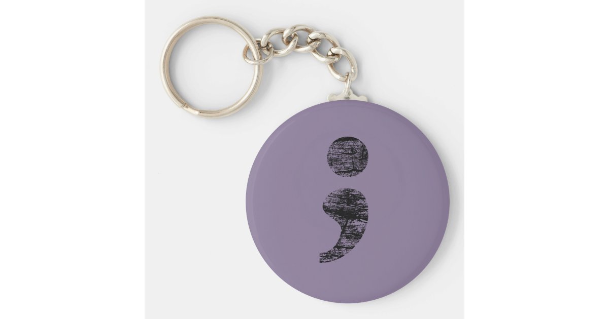 Vintage Semicolon Keychain | Zazzle