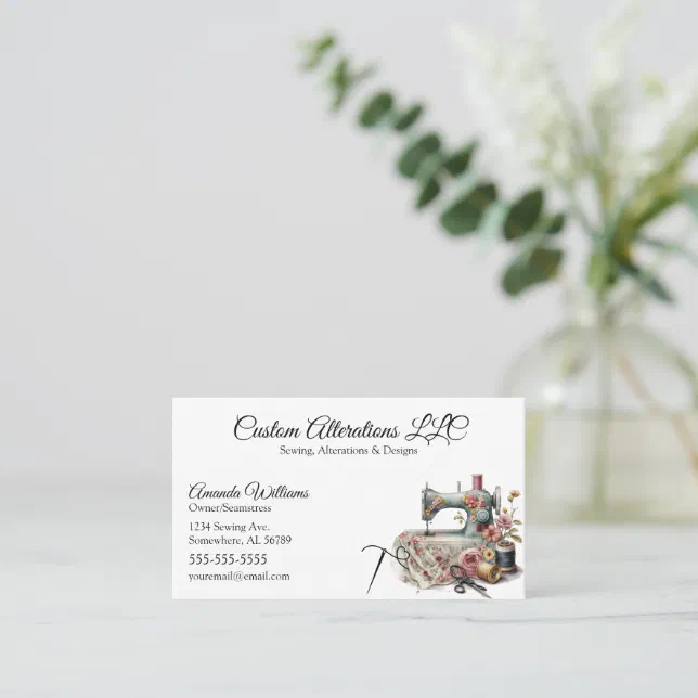 Vintage Sewing Alteration Business Card | Zazzle