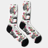 Vintage Sewing and Roses Socks | Zazzle
