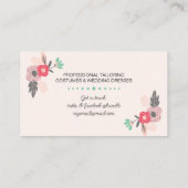 Vintage Sewing Machine and QR Code Boho Floral Business Card | Zazzle