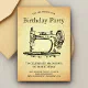 Vintage Sewing Machine Birthday Party Invitation | Zazzle