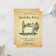 Vintage Sewing Machine Birthday Party Invitation | Zazzle