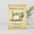Vintage Sewing Machine Birthday Party Invitation | Zazzle