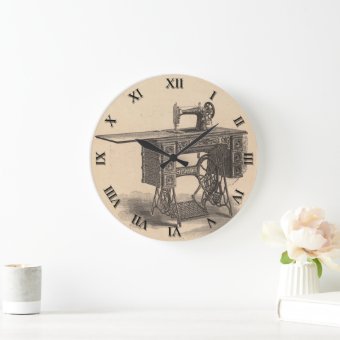 Vintage Sewing Machine Clock | Zazzle
