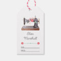 Vintage Sewing Machine Floral Size Price Hang Tags | Zazzle