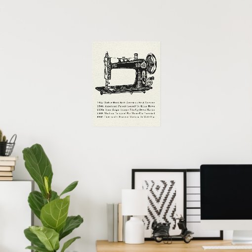Vintage Sewing Machine Poster | Zazzle