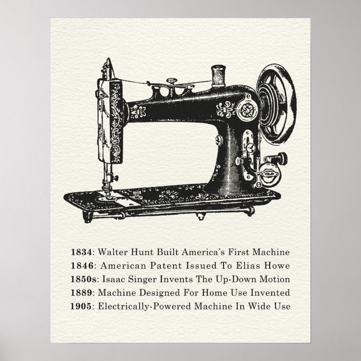 Vintage Sewing Machine Poster | Zazzle