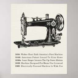 Vintage Sewing Machine Poster | Zazzle