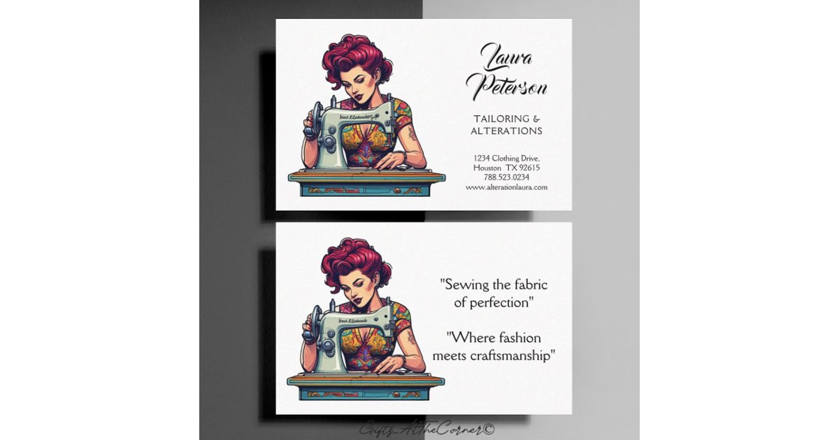 Vintage Sewing Machine Tailoring Alteration Business Card | Zazzle