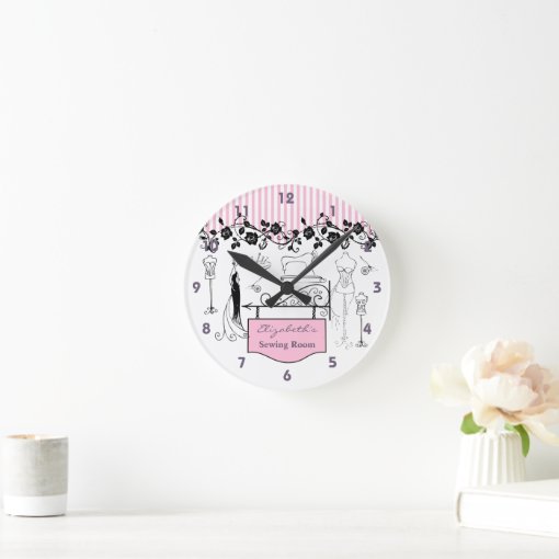 Vintage Sewing Room Clock | Zazzle