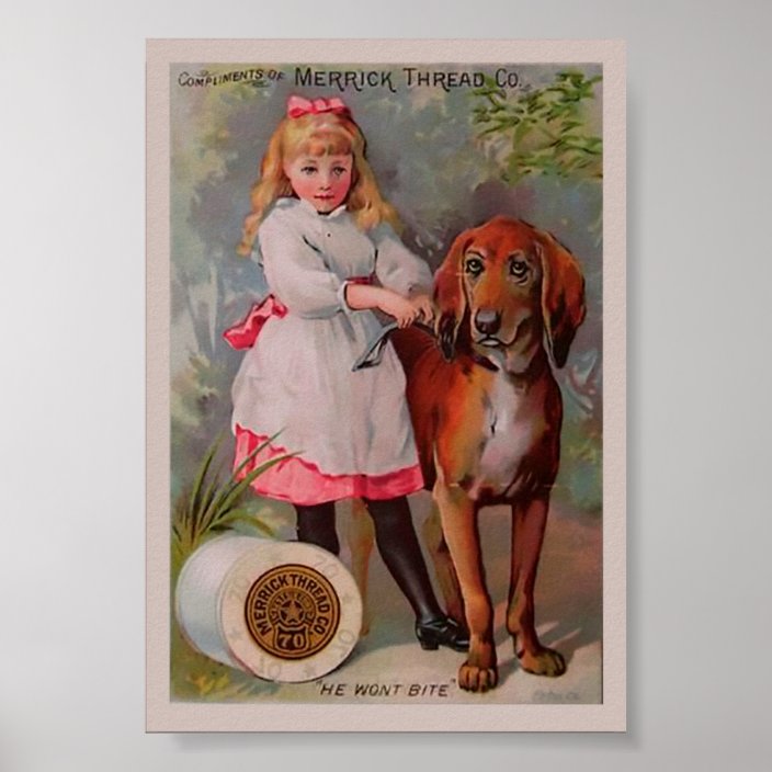 Vintage Sewing Thread Ad. Poster | Zazzle.com
